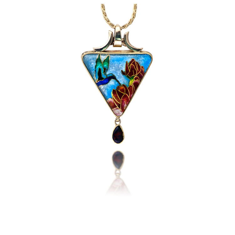 Cloisonne | Pendant Necklace | Hummingbird Jewelry | Patsy Croft