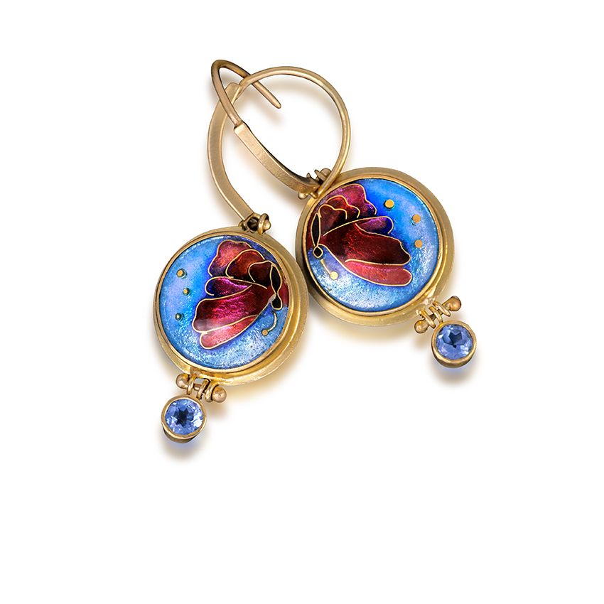 Chrysalis Butterfly Enamel Earrings | Patsy Croft