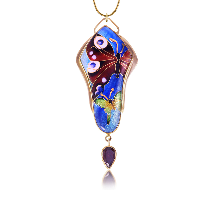 Luna | Butterfly Necklace | Cloisonne | Patsy Croft Jewelry