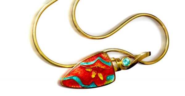 Spring Flowers Enamel Necklace | Cloisonné Jewelry| Patsy Croft